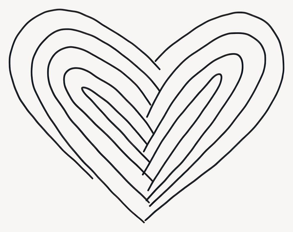 Hand-drawn heart line art vector | Free Vector - rawpixel