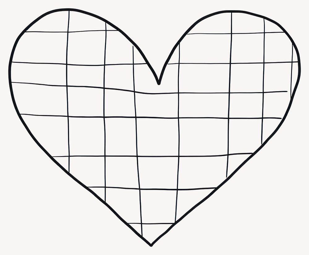 Grid heart sketch design vector | Free Vector - rawpixel