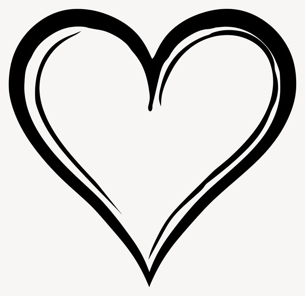 Simple black heart outline design | Free Vector - rawpixel