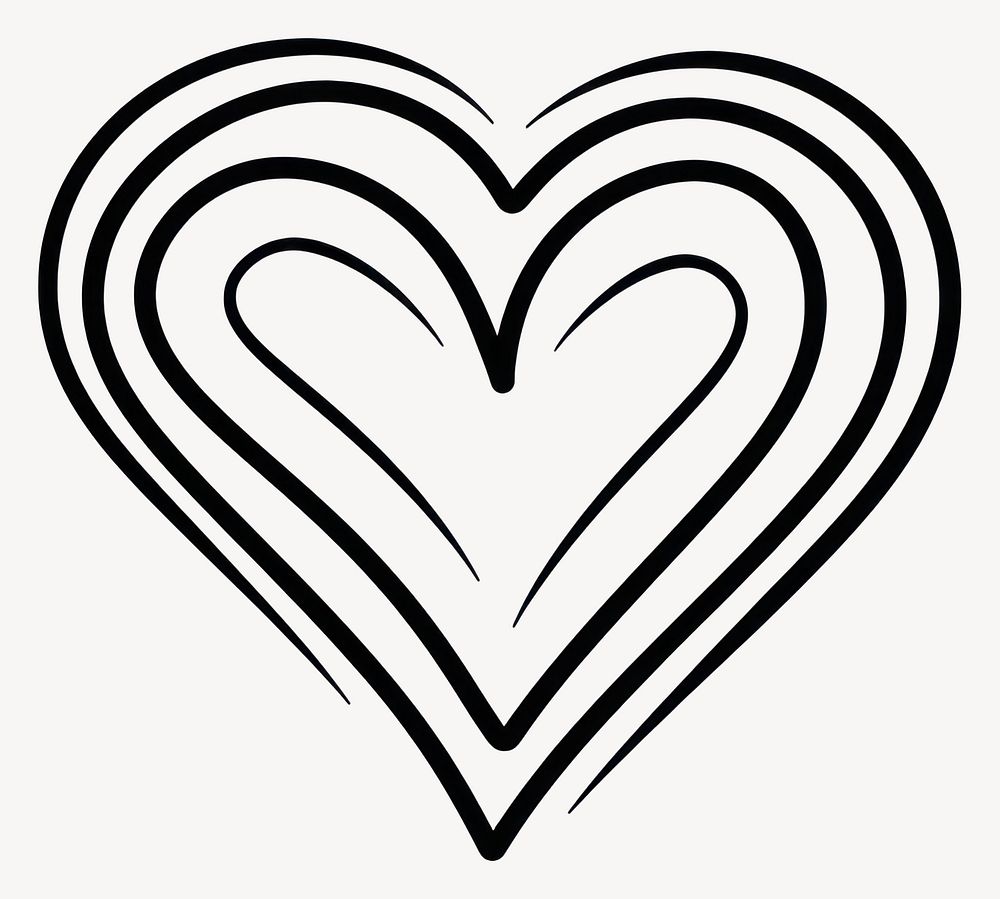 Layered heart line art vector | Free Vector - rawpixel