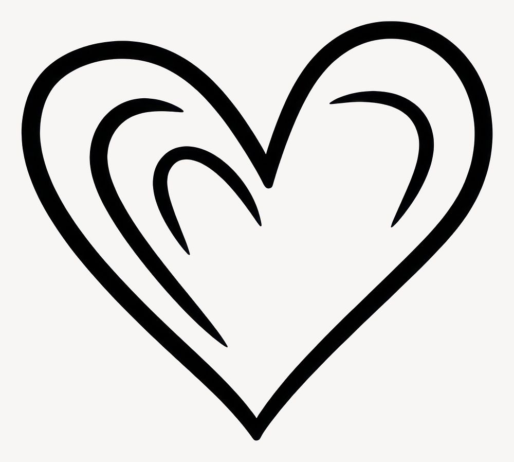 Abstract heart line art vector | Free Vector - rawpixel