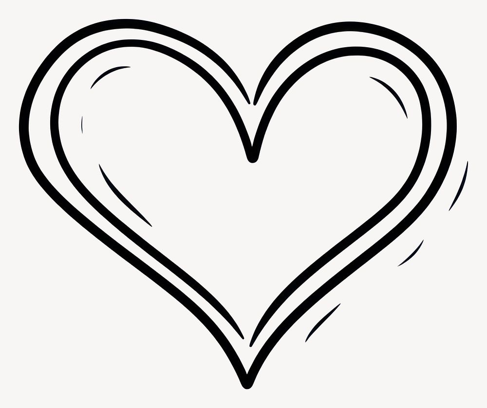 Simple black heart outline design | Free Vector - rawpixel