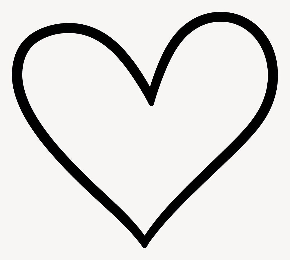 Simple black heart outline design | Free Vector - rawpixel
