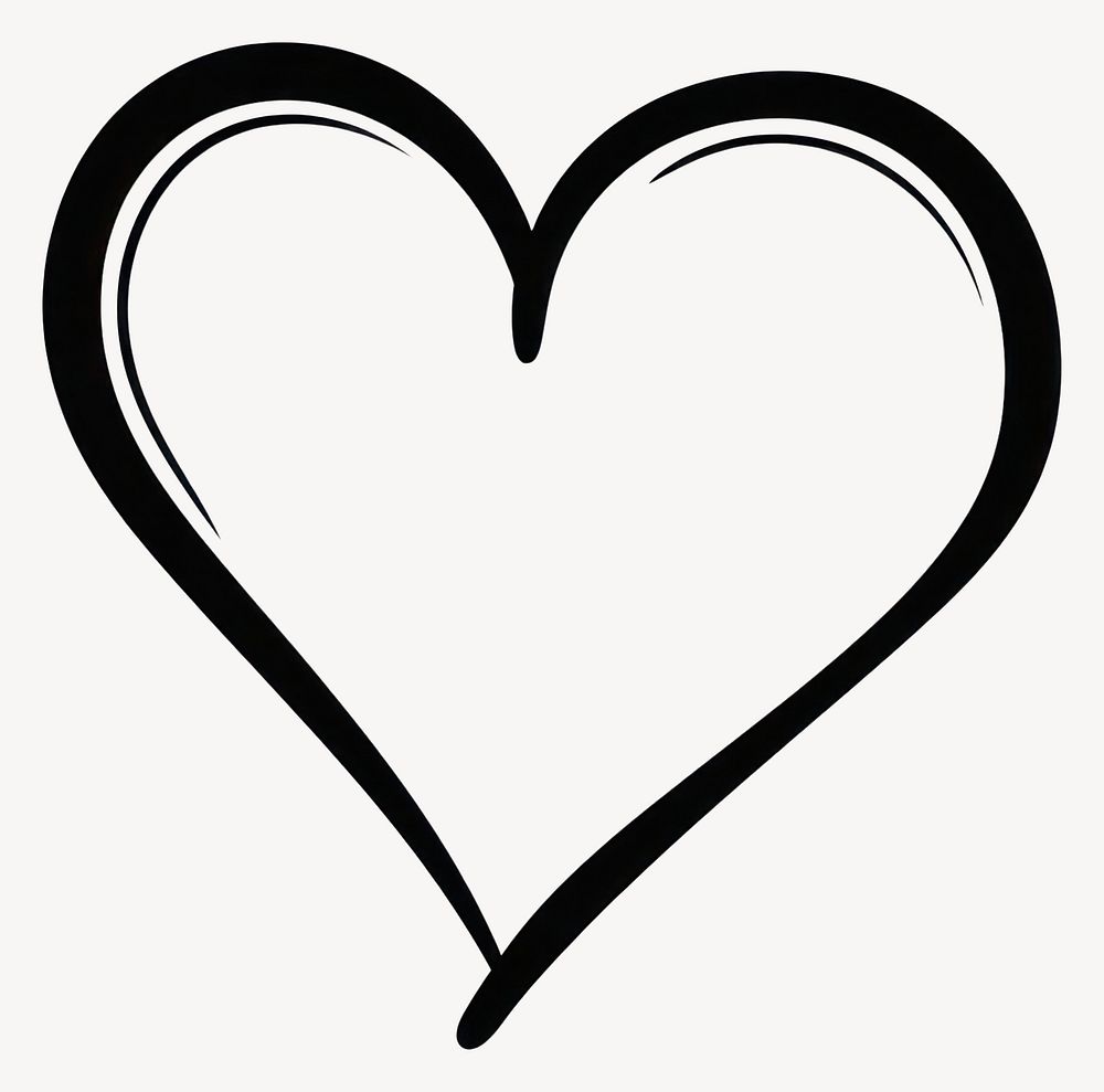 Simple black heart outline design | Free Vector - rawpixel