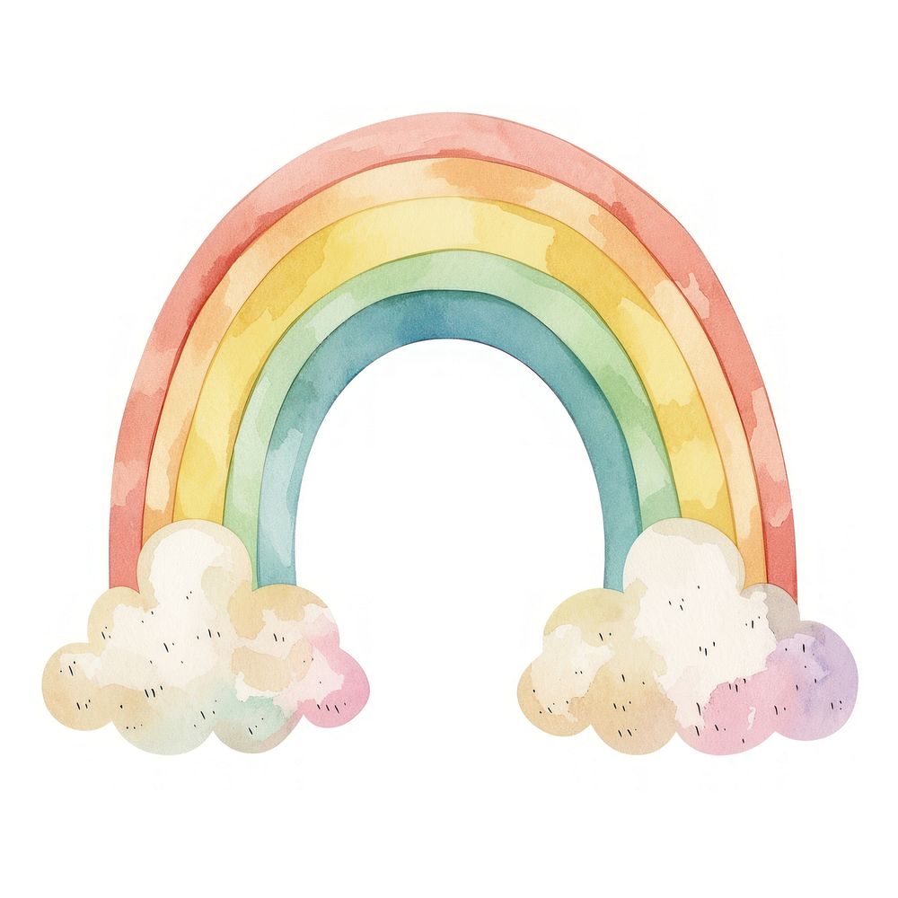 Rainbow cloud illustration watercolor clouds. | Free Photo Illustration ...