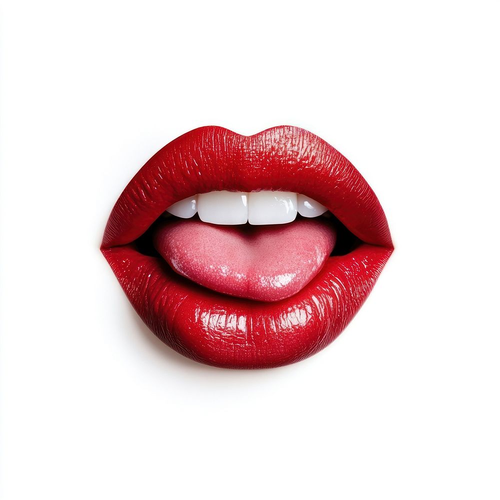 Red lips tongue lipstick expression | Free Photo - rawpixel