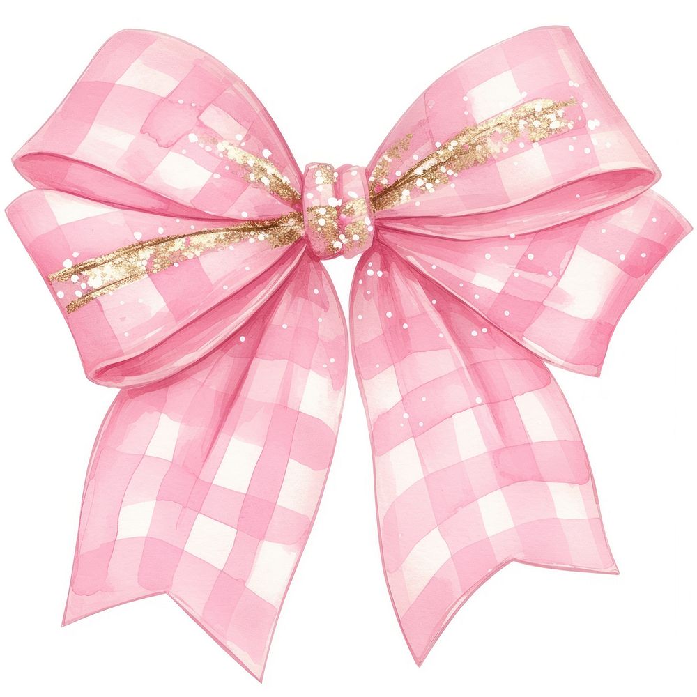 Coquette gingham bow ribbon glitter | Free Photo Illustration - rawpixel