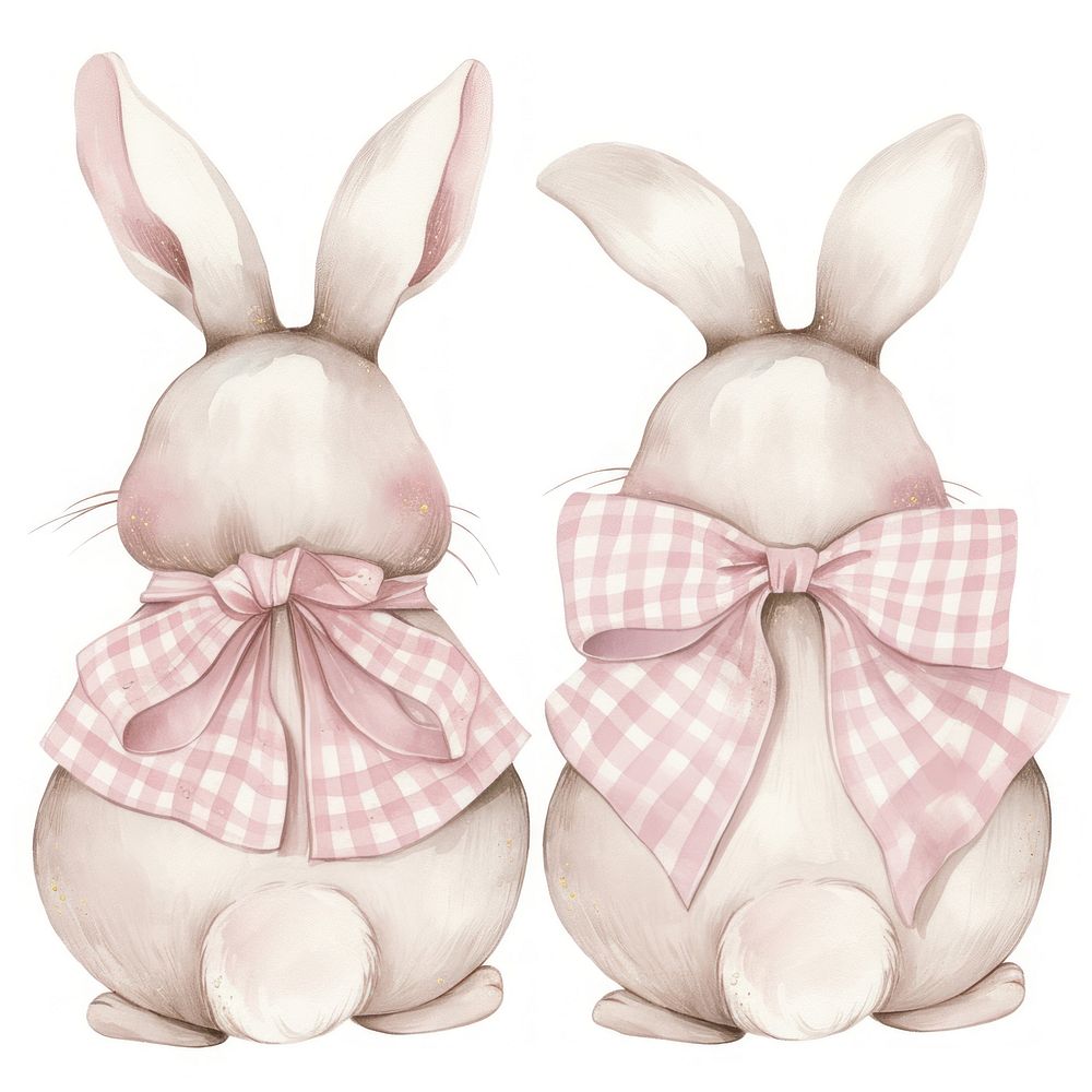 Coquette pair bunny illustration rabbit | Free Photo Illustration ...