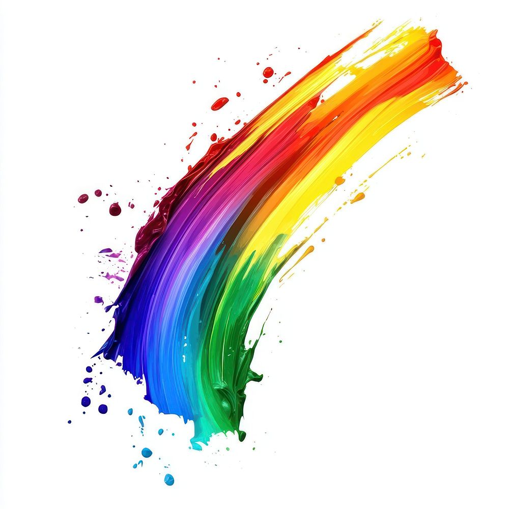 Rainbow flat paint brush stroke | Free Photo - rawpixel