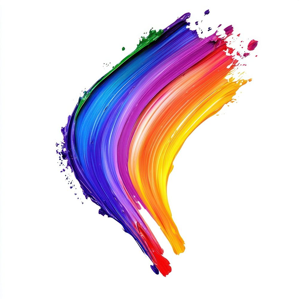 Rainbow flat paint brush stroke | Free Photo - rawpixel