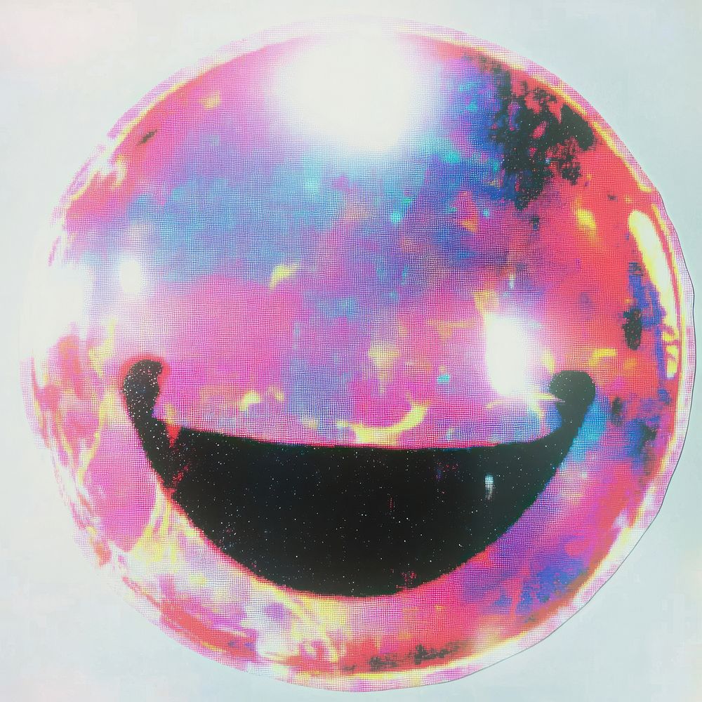 Smiling Bubble Sticker abstract digital | Free Photo - rawpixel