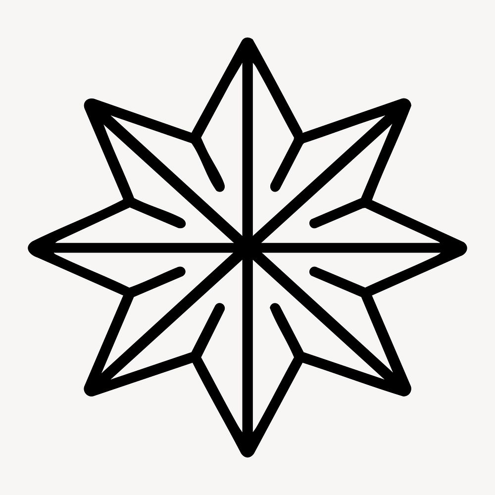 Geometric star line art vector | Free Vector - rawpixel