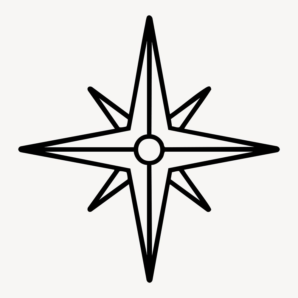 Minimalist compass rose design vector | Free Vector - rawpixel