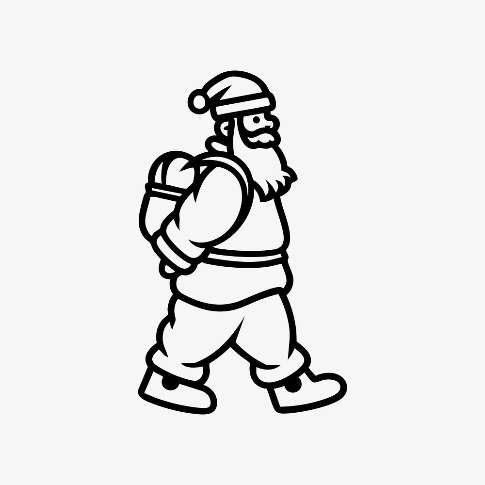 Santa walking illustration christmas holiday. | Free Photo Illustration ...