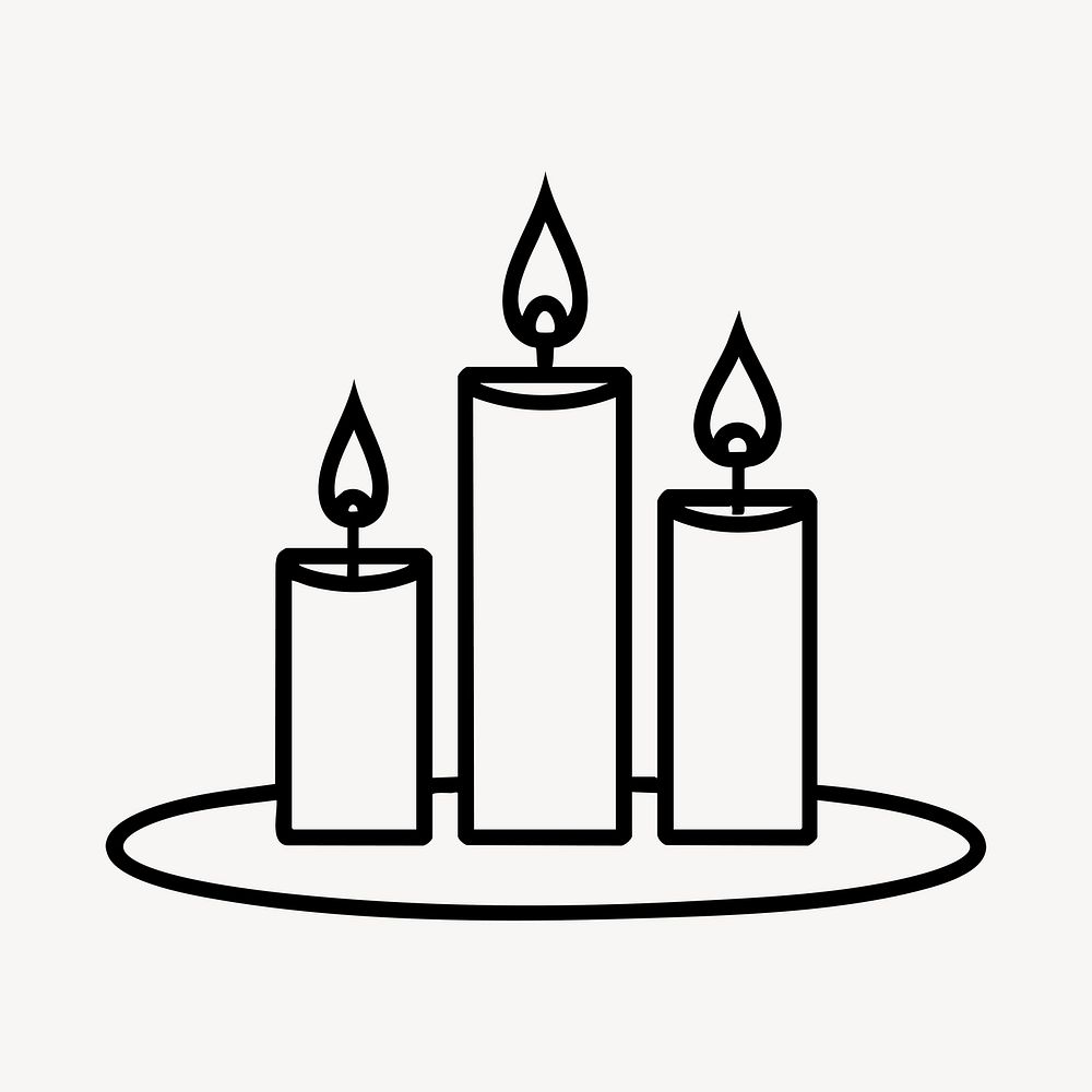 Minimalist candle line art vector | Free Vector - rawpixel