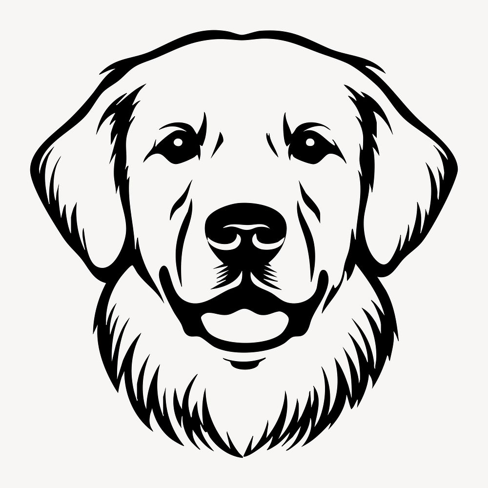Golden retriever line art illustration | Free Vector - rawpixel