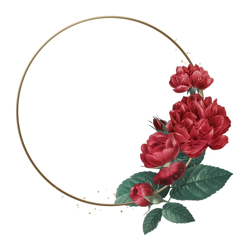 Elegant floral frame red roses | Premium Photo Illustration - rawpixel