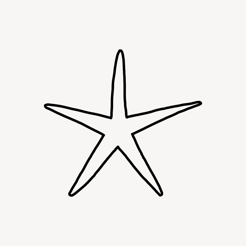 Simple starfish line drawing | Free Photo Illustration - rawpixel