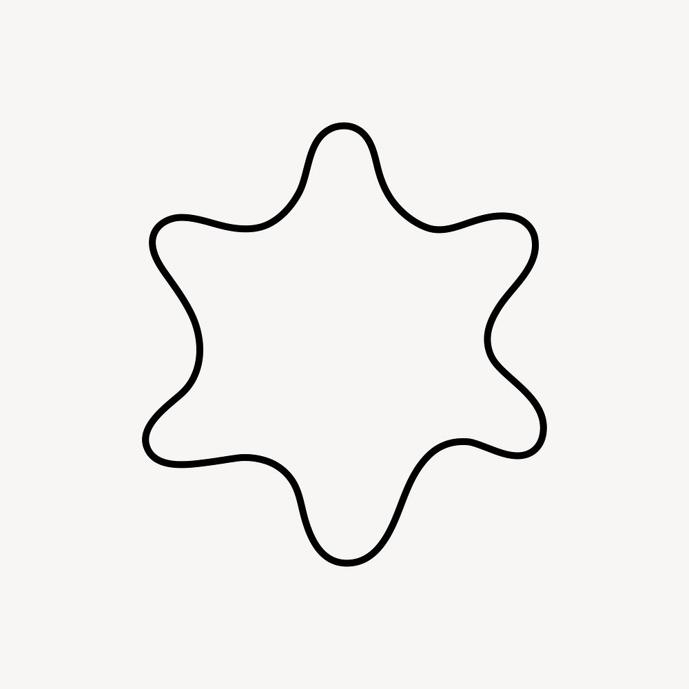 Abstract wavy star outline vector | Free Vector Illustration - rawpixel