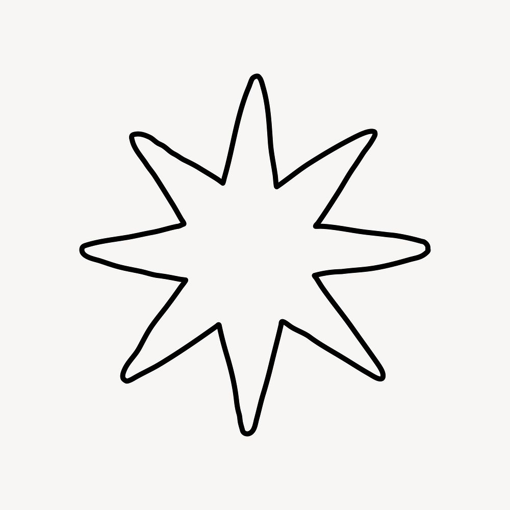 Minimalist starburst line art vector | Free Vector Illustration - rawpixel