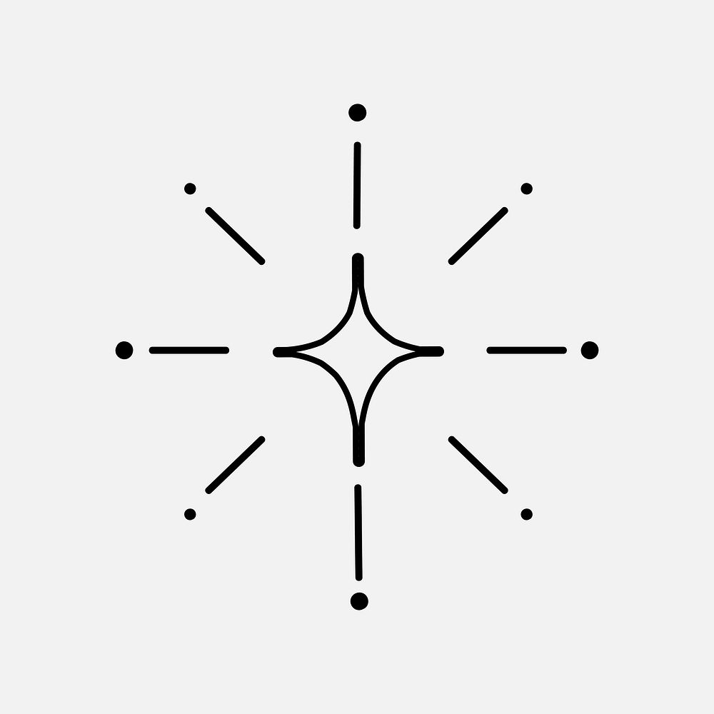 Minimalist starburst line art vector | Free Vector Illustration - rawpixel