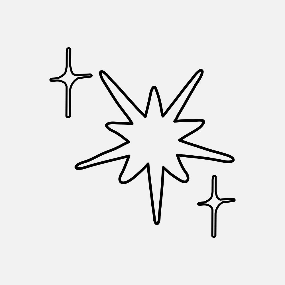 Minimalist starburst line art vector | Free Vector Illustration - rawpixel