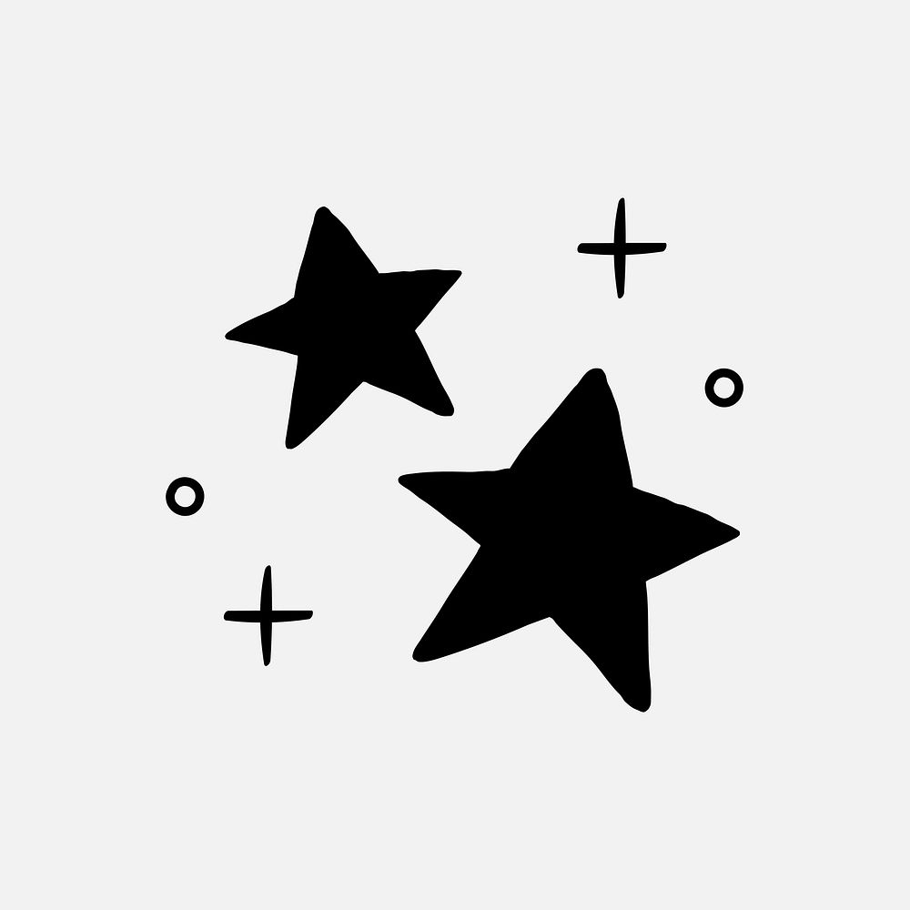 Simple starry night illustration vector | Free Vector Illustration ...