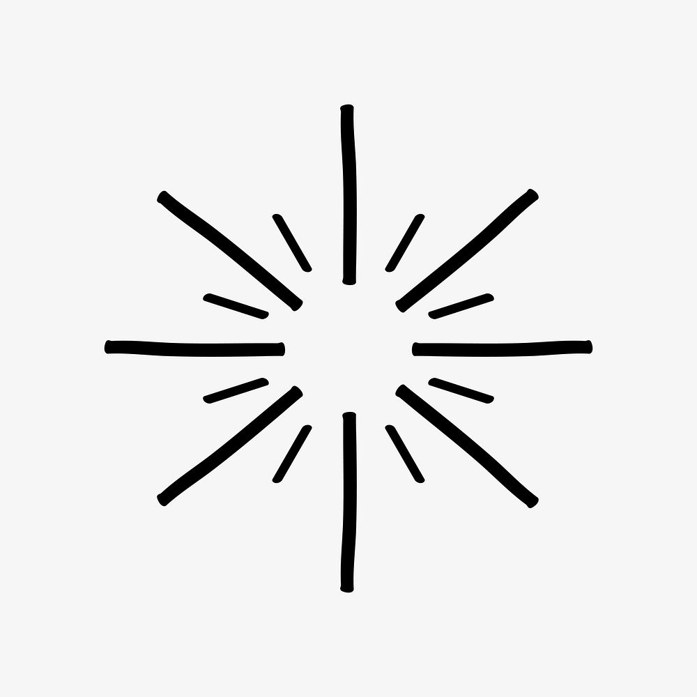Minimalist starburst line drawing vector | Free Vector Illustration ...
