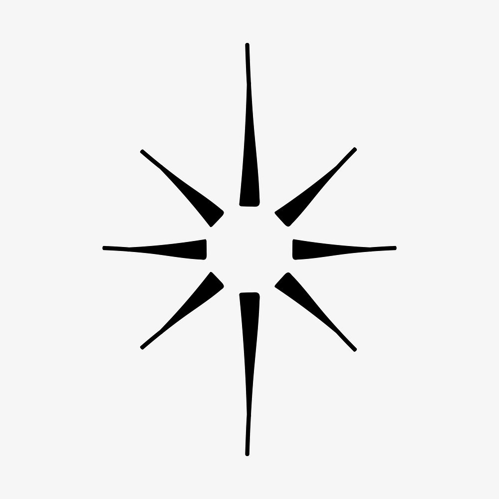 Minimalist black starburst symbol vector | Free Vector Illustration ...