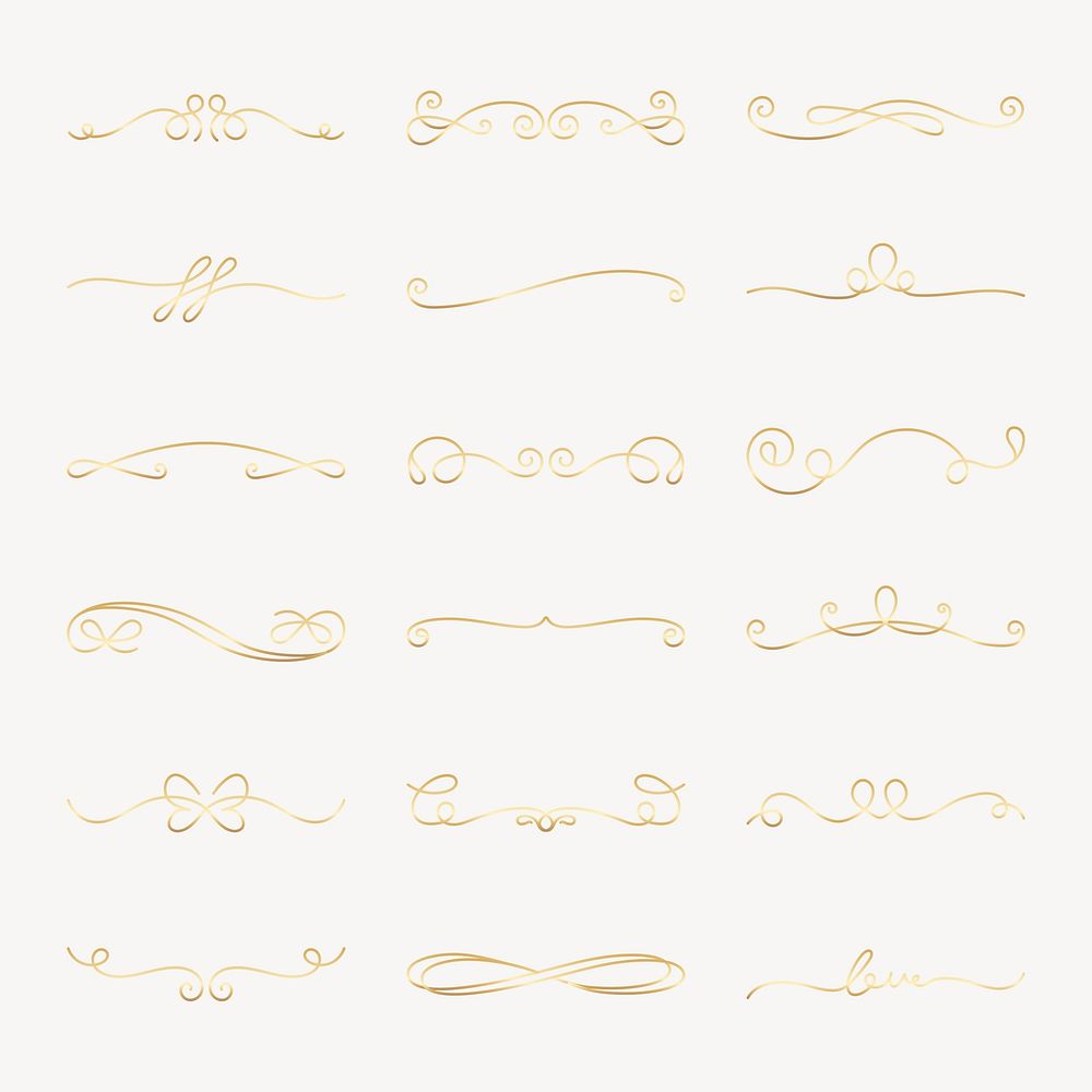 Vector set. Elegant gold dividers | Premium Vector - rawpixel