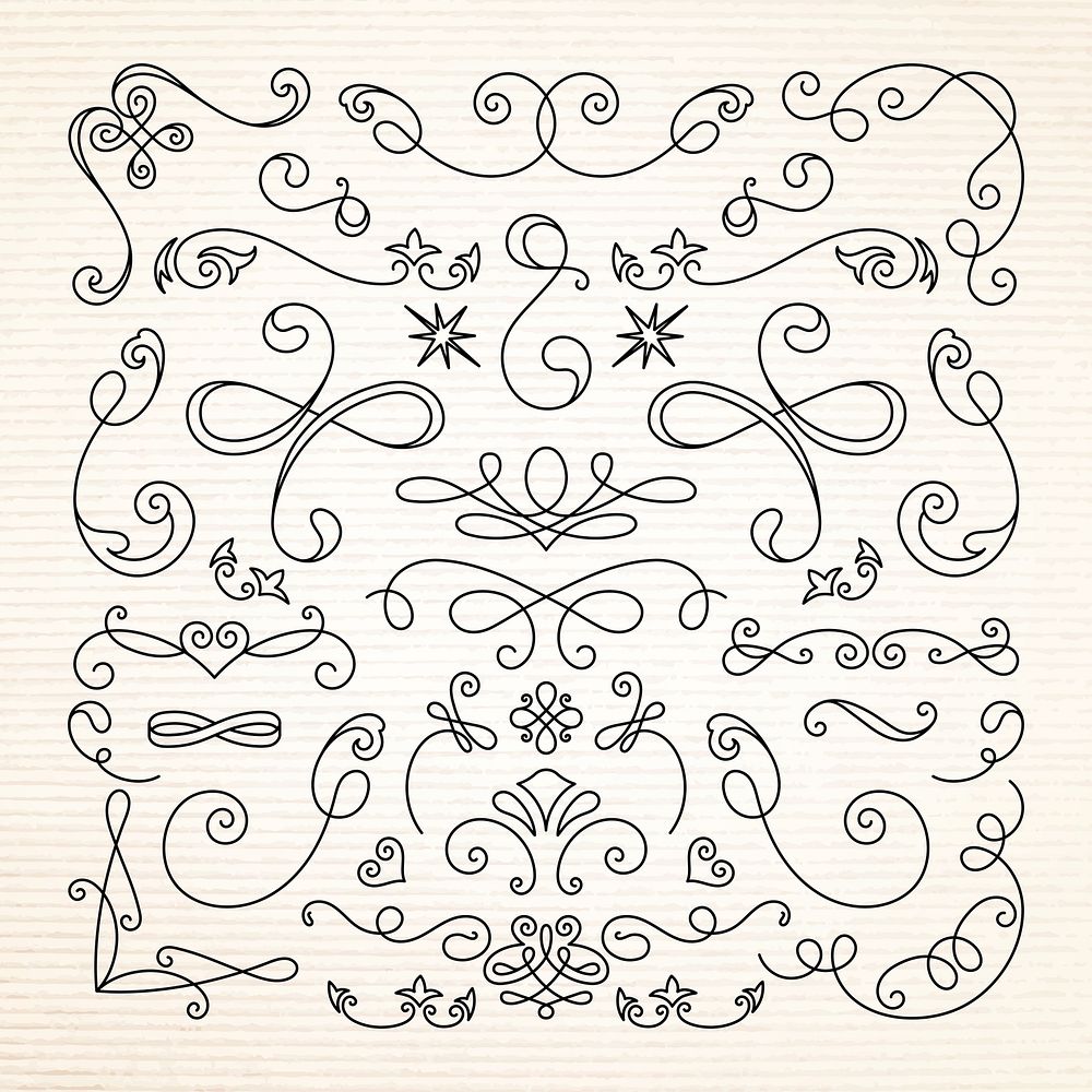 Vector set. Elegant vintage swirl | Premium Vector - rawpixel