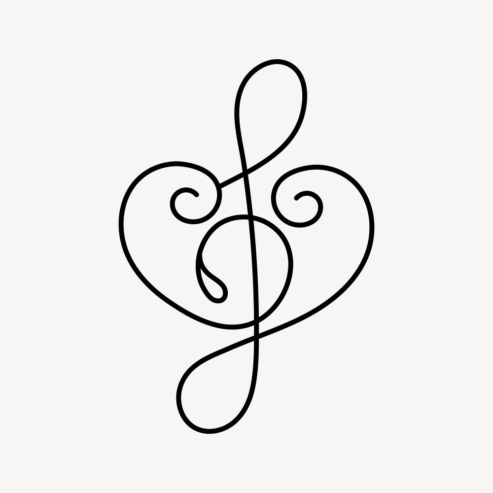 Elegant treble clef design, hand | Free Vector - rawpixel