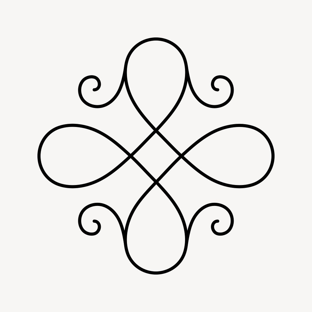 Elegant symmetrical line design, hand | Free Vector - rawpixel