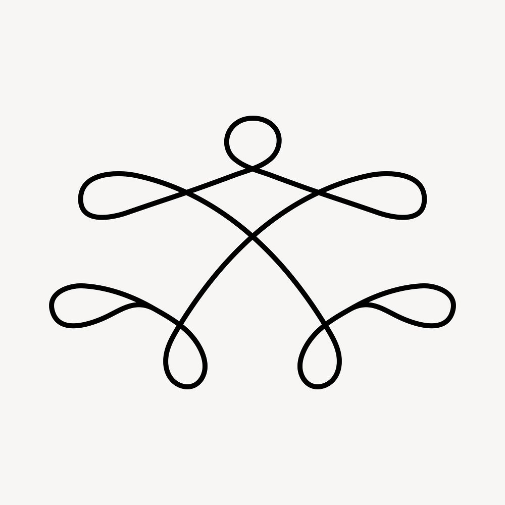 Abstract symmetrical line art, hand | Free Vector - rawpixel