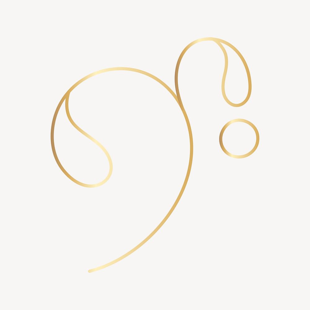 Elegant golden treble clef design, | Free Photo Illustration - rawpixel