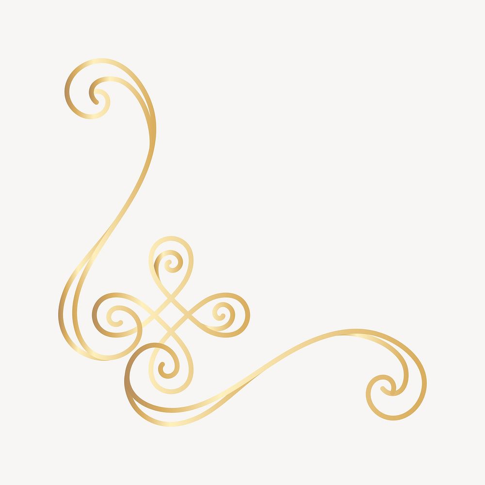 Elegant gold decorative swirl design, | Free Vector - rawpixel