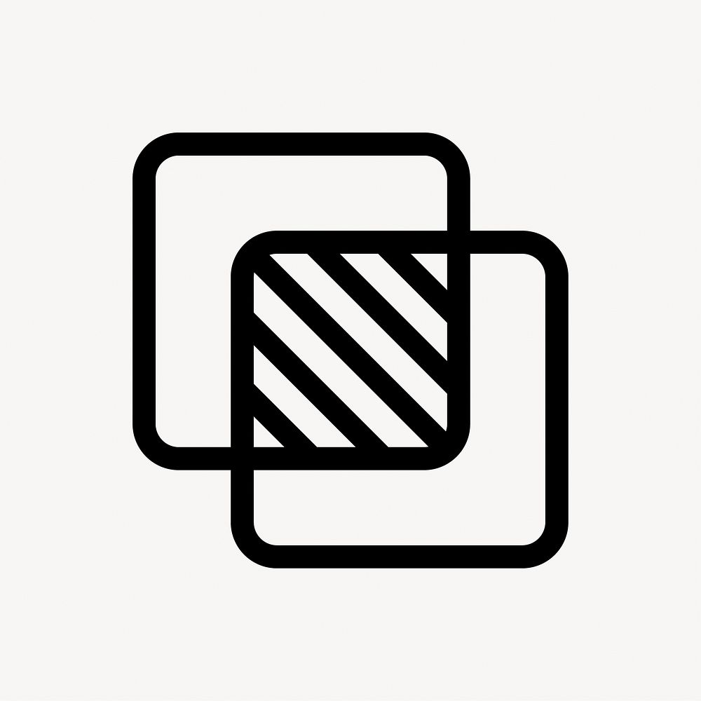 Overlapping squares line art, user | Free Vector - rawpixel