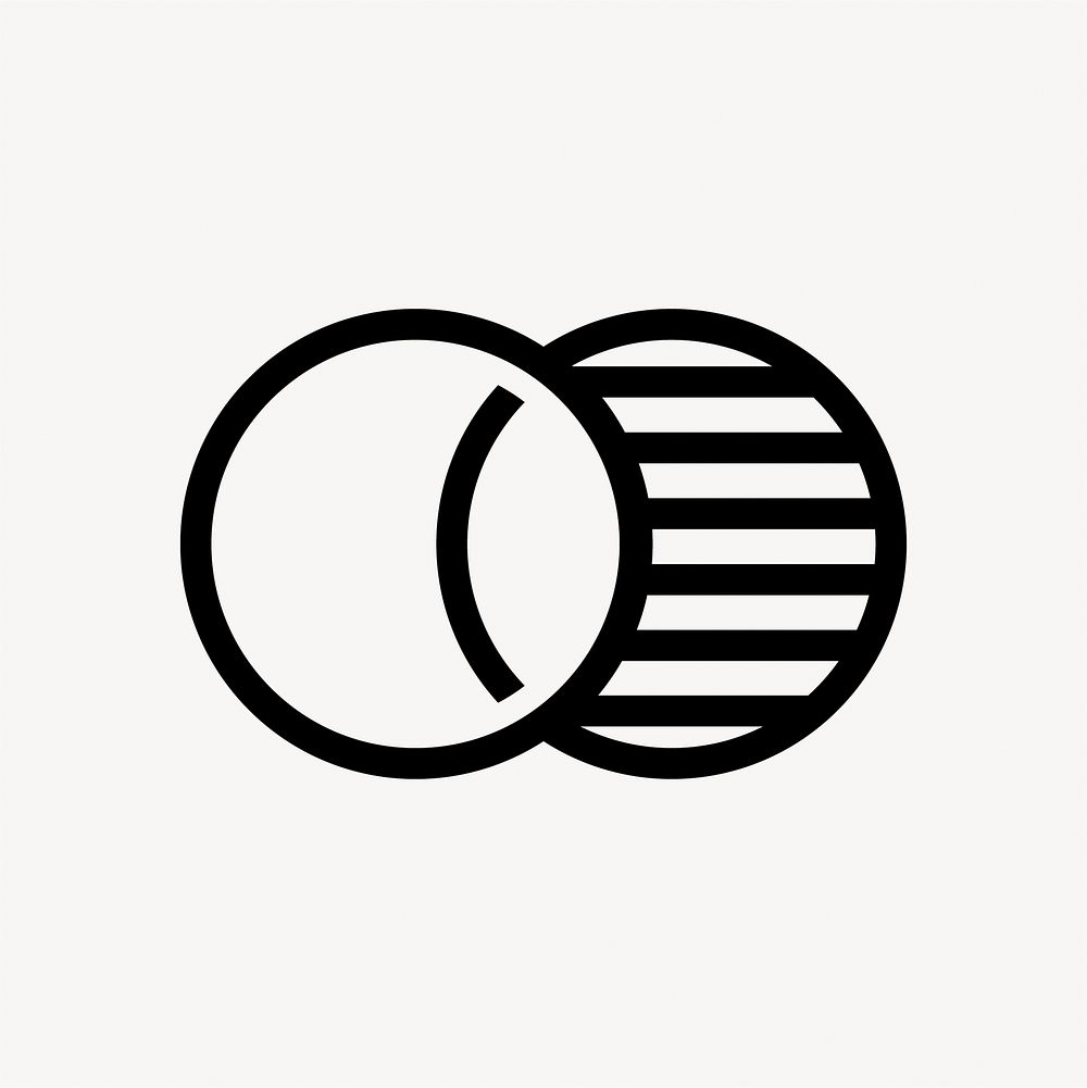 Minimalist overlapping circles icon, user | Free Vector - rawpixel
