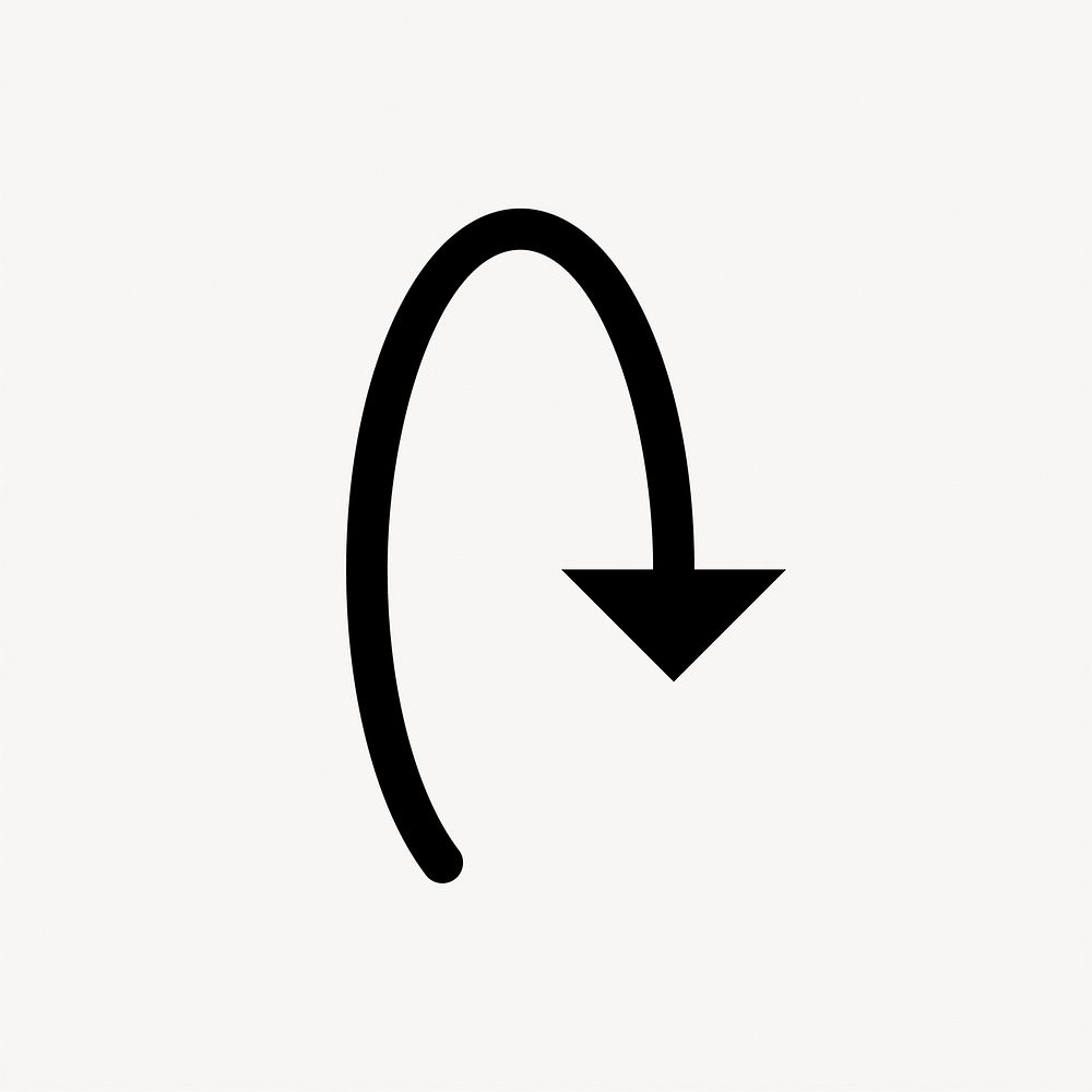 Curved arrow pointing downward | Free Photo Illustration - rawpixel