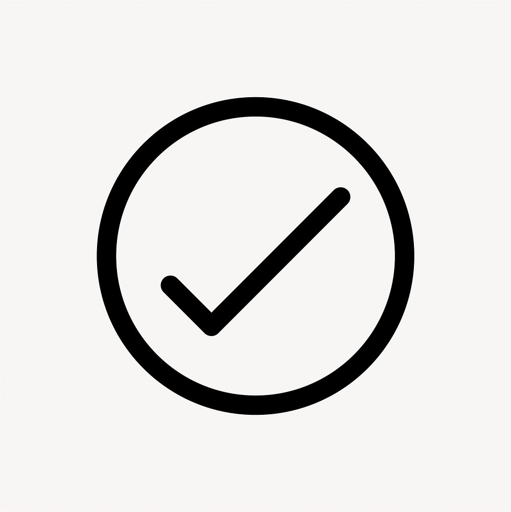 Checkmark symbol circle icon, user | Free Vector - rawpixel