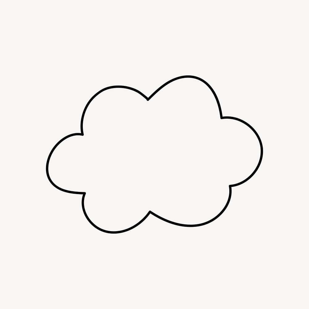 Simple cloud outline design. vector | Free Vector - rawpixel