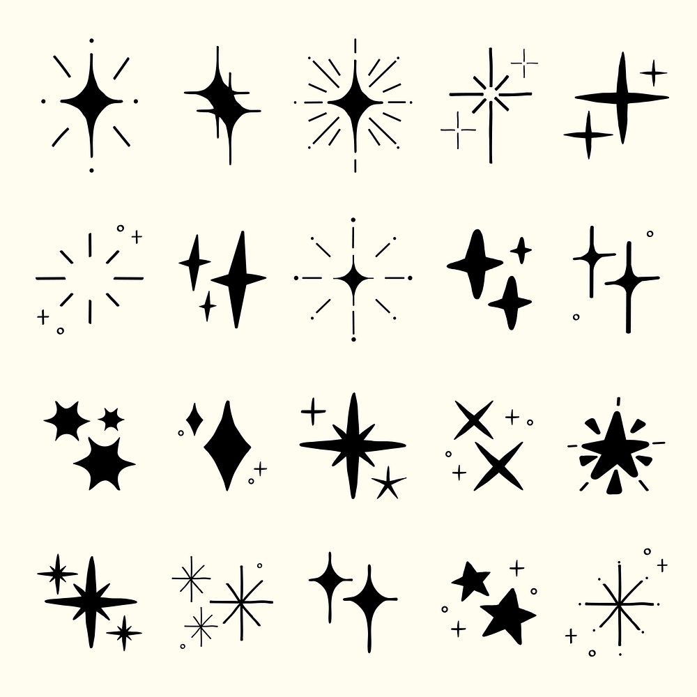 Collection black starburst icons various | Premium Vector Illustration - rawpixel