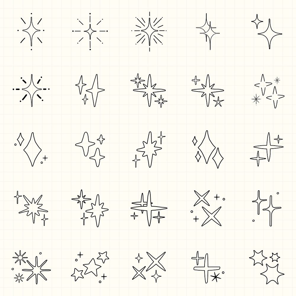Set hand-drawn star icons. Various | Premium Vector Illustration - rawpixel