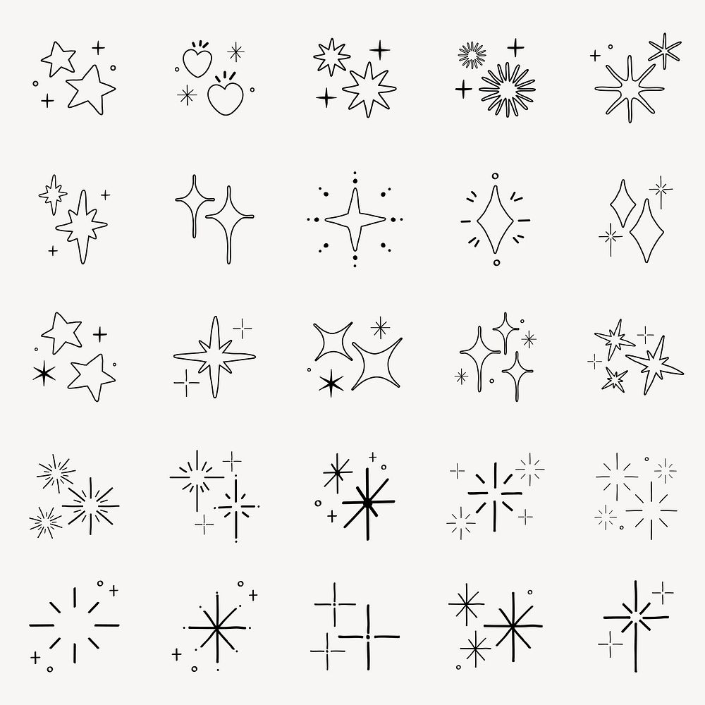Set 25 minimalist star and | Premium Vector Illustration - rawpixel