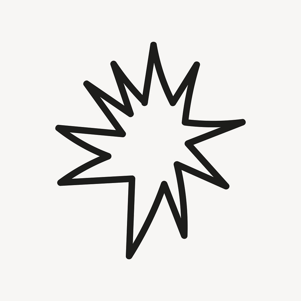 Minimalist black starburst line art, | Free Vector - rawpixel