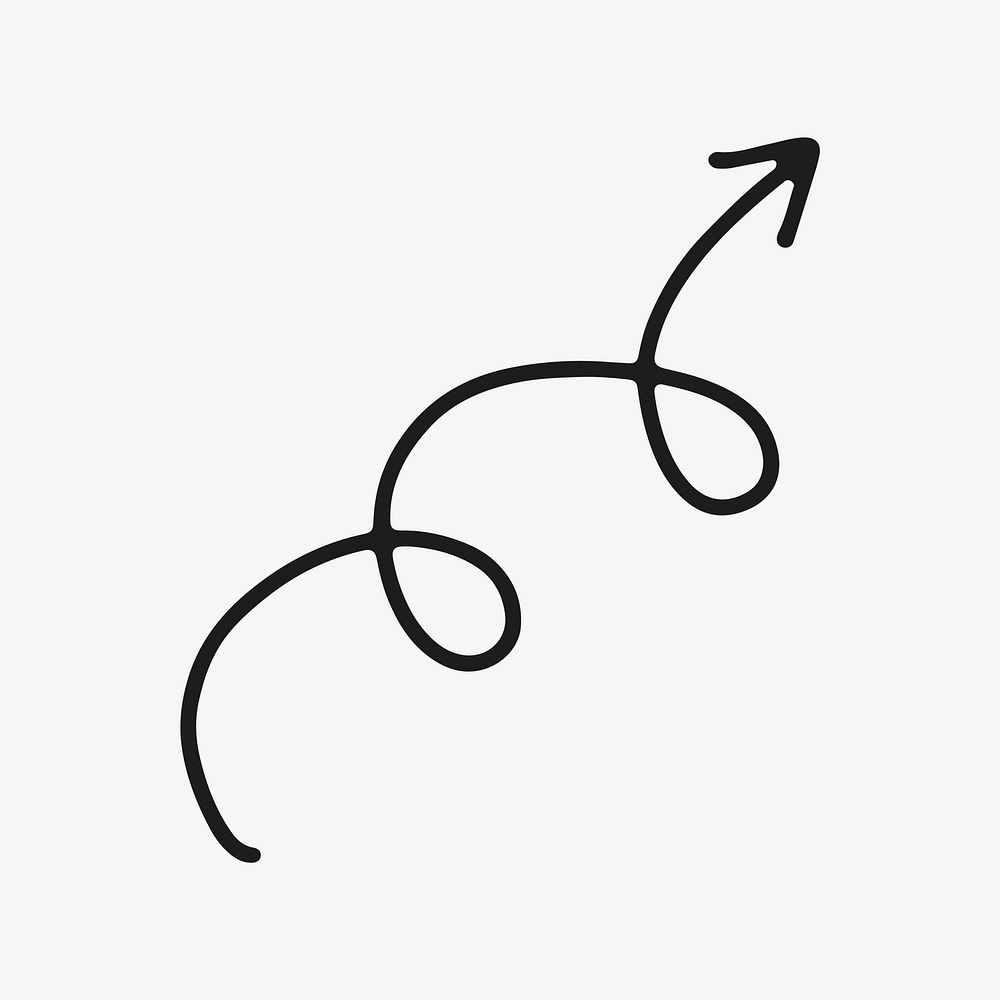 Minimalist black arrow elegant swirls | Free Photo Illustration - rawpixel