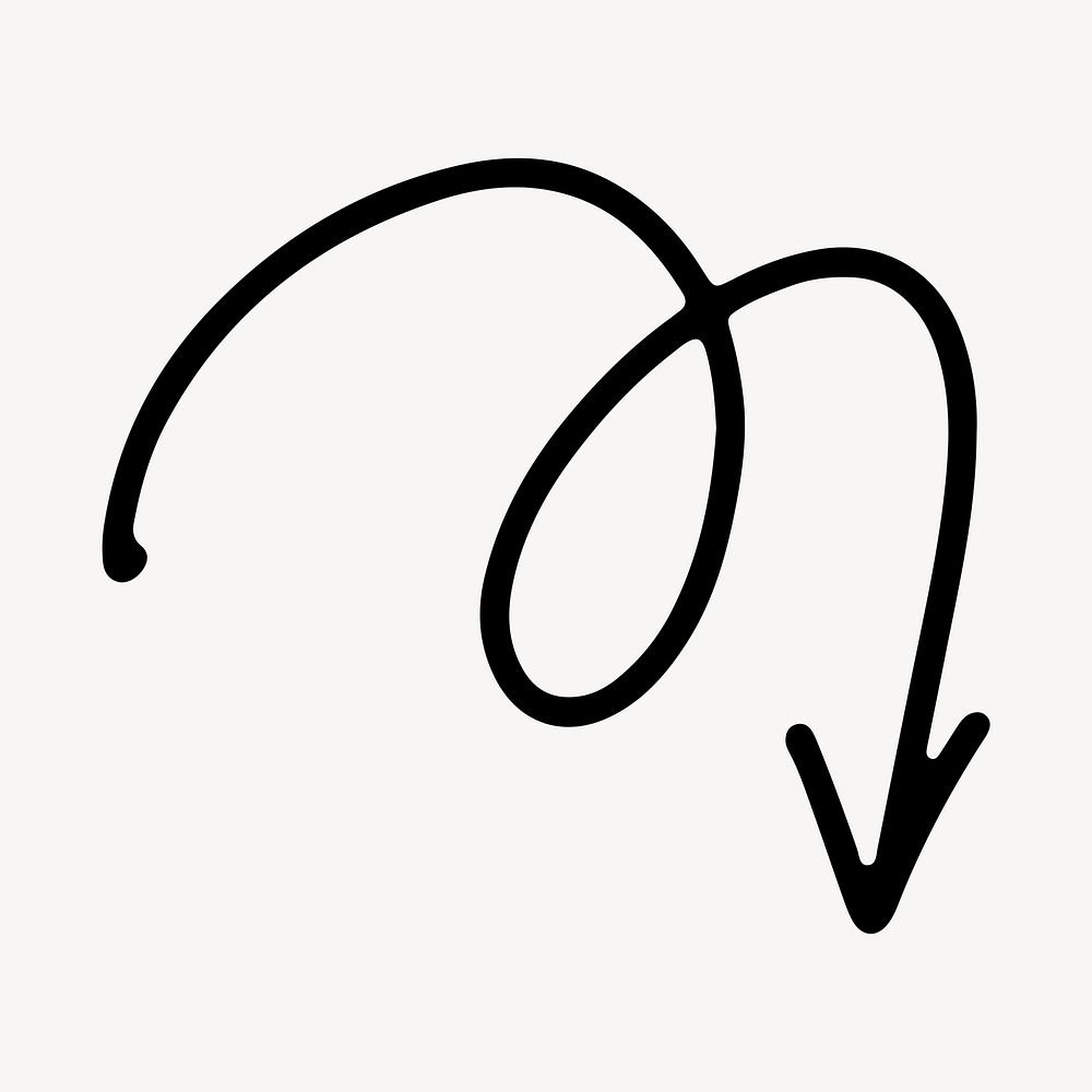 Minimalist black arrow looping curve | Free Photo Illustration - rawpixel