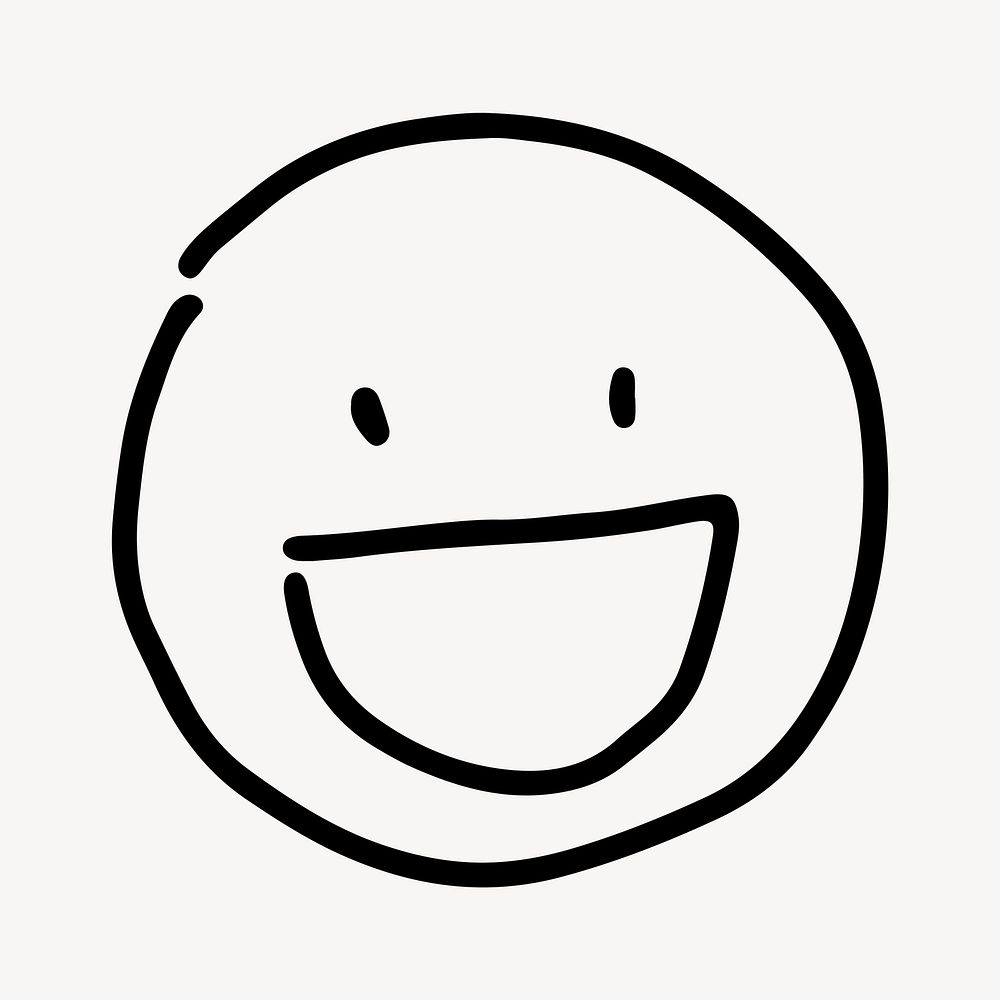 Minimalist smiley face doodle bold | Free Vector - rawpixel
