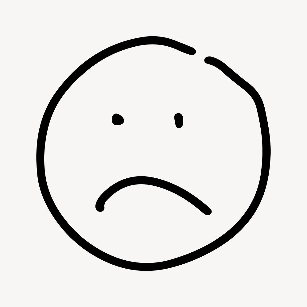 Minimalist sad face doodle bold | Free Vector - rawpixel