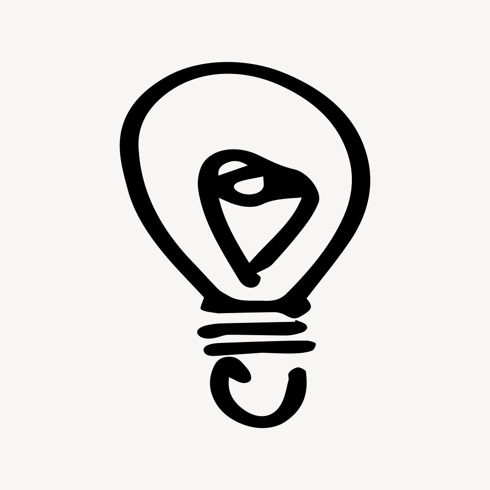 Minimalist hand-drawn light bulb icon, | Free Vector - rawpixel